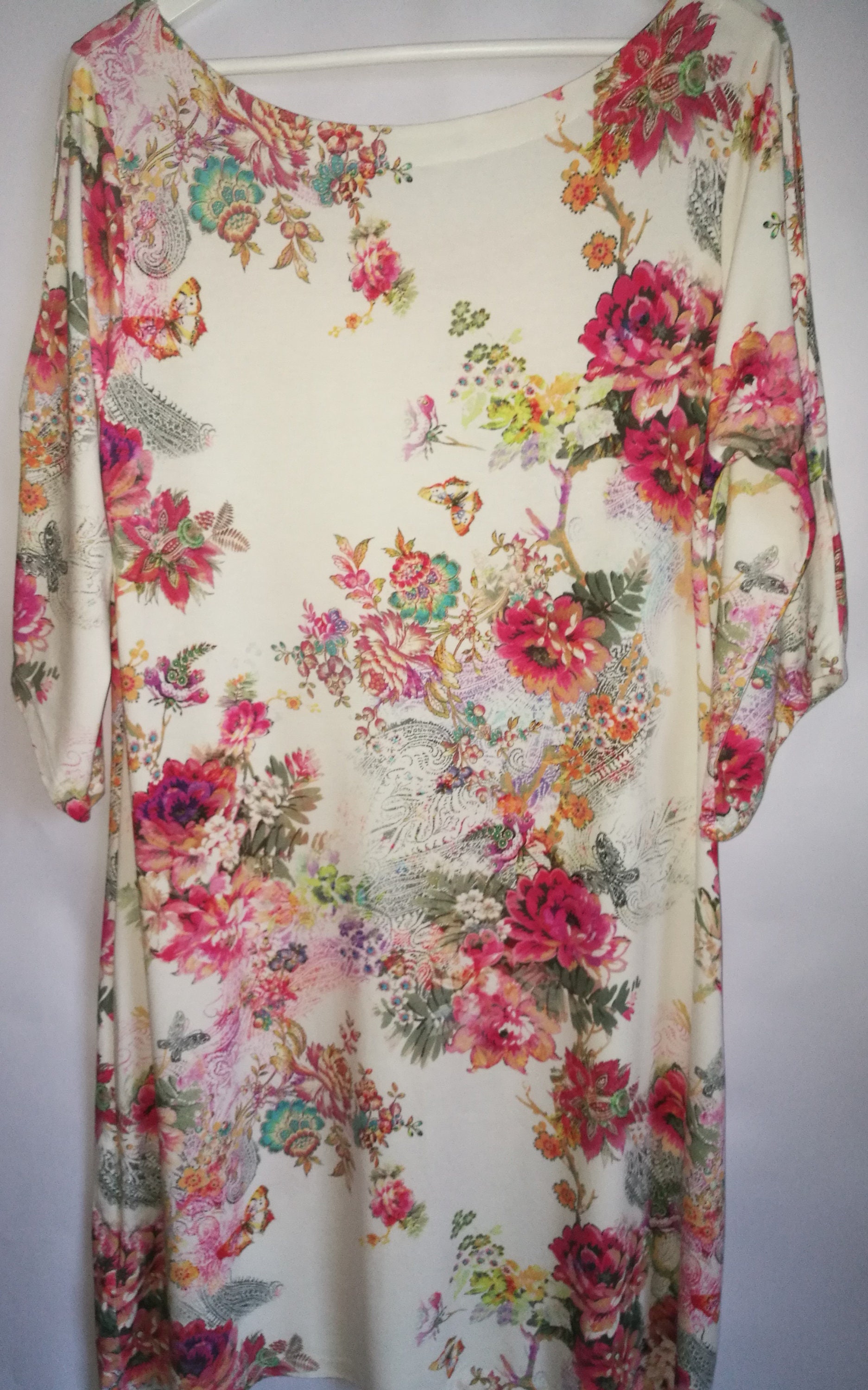 Vintage Womens Tunic/elegant Tunic Dress/3/4 Sleeve/colorful Tunic ...