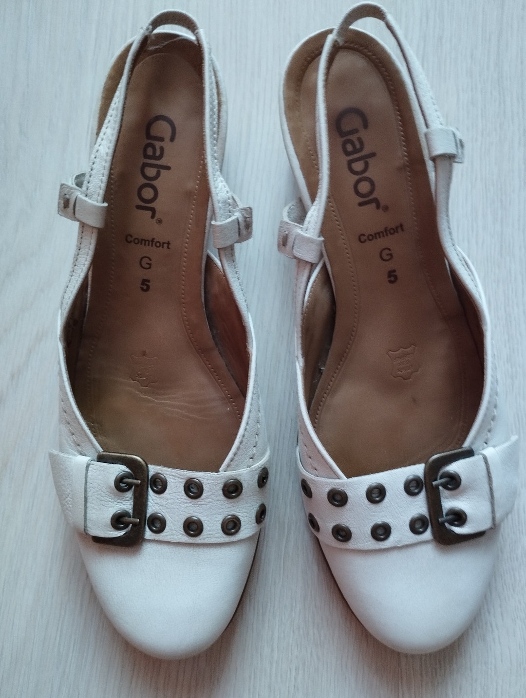 Vintage Womens Shoes/gabor Summer Shoes/on Straps/genuine Leather/low ...