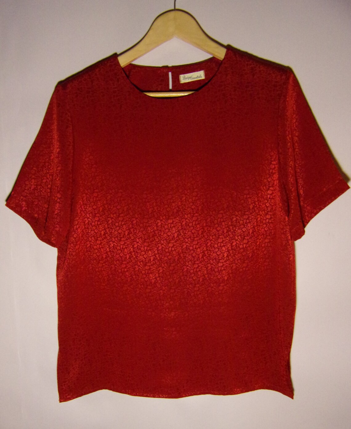 Vintage Womens Blouse/ Red Blouse/ Shiny Blouse/shoulder Pads/ - Etsy