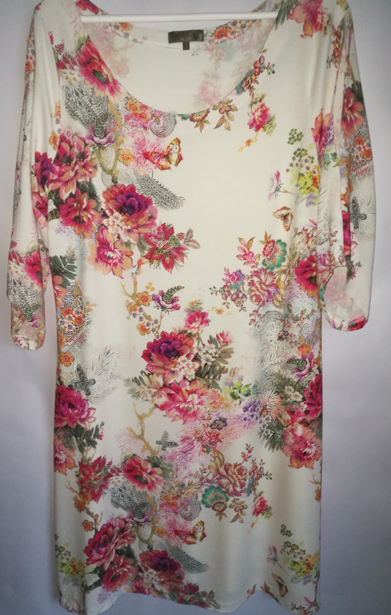 Vintage Womens Tunic/elegant Tunic Dress/3/4 Sleeve/colorful Tunic ...