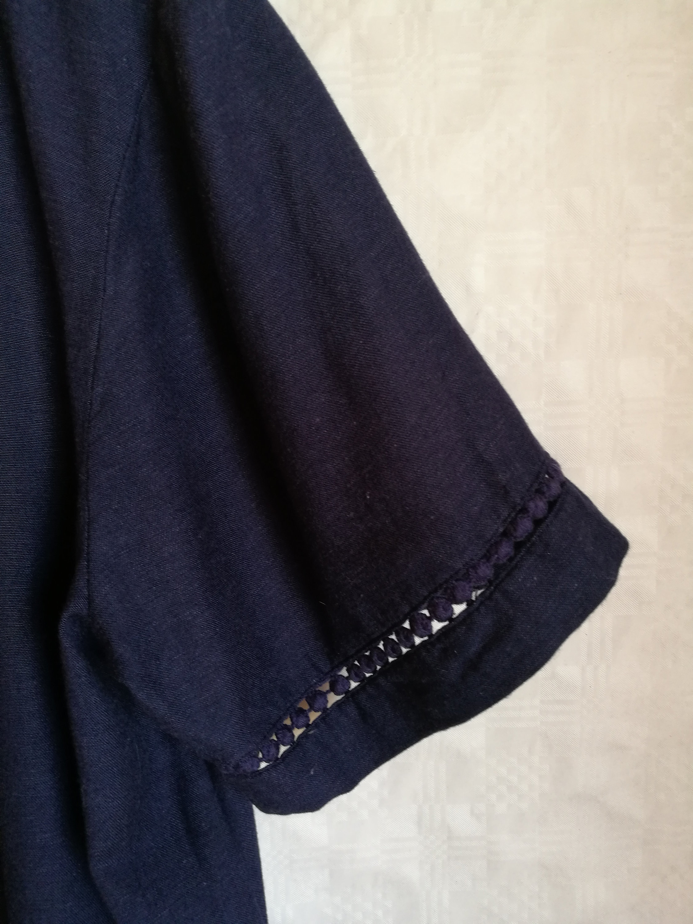 Vintage Womens Tunic/dark Blue Summer Tunic/cotton Linen Viscose ...