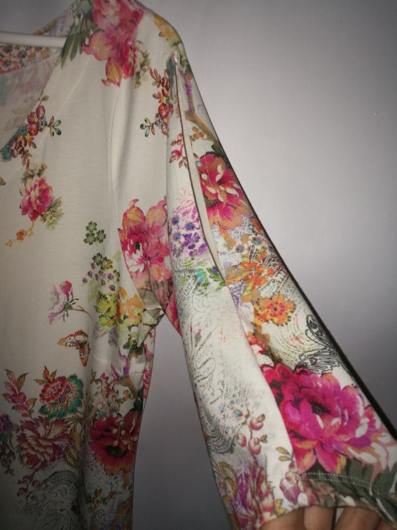 Vintage Womens Tunic/elegant Tunic Dress/3/4 Sleeve/colorful Tunic ...