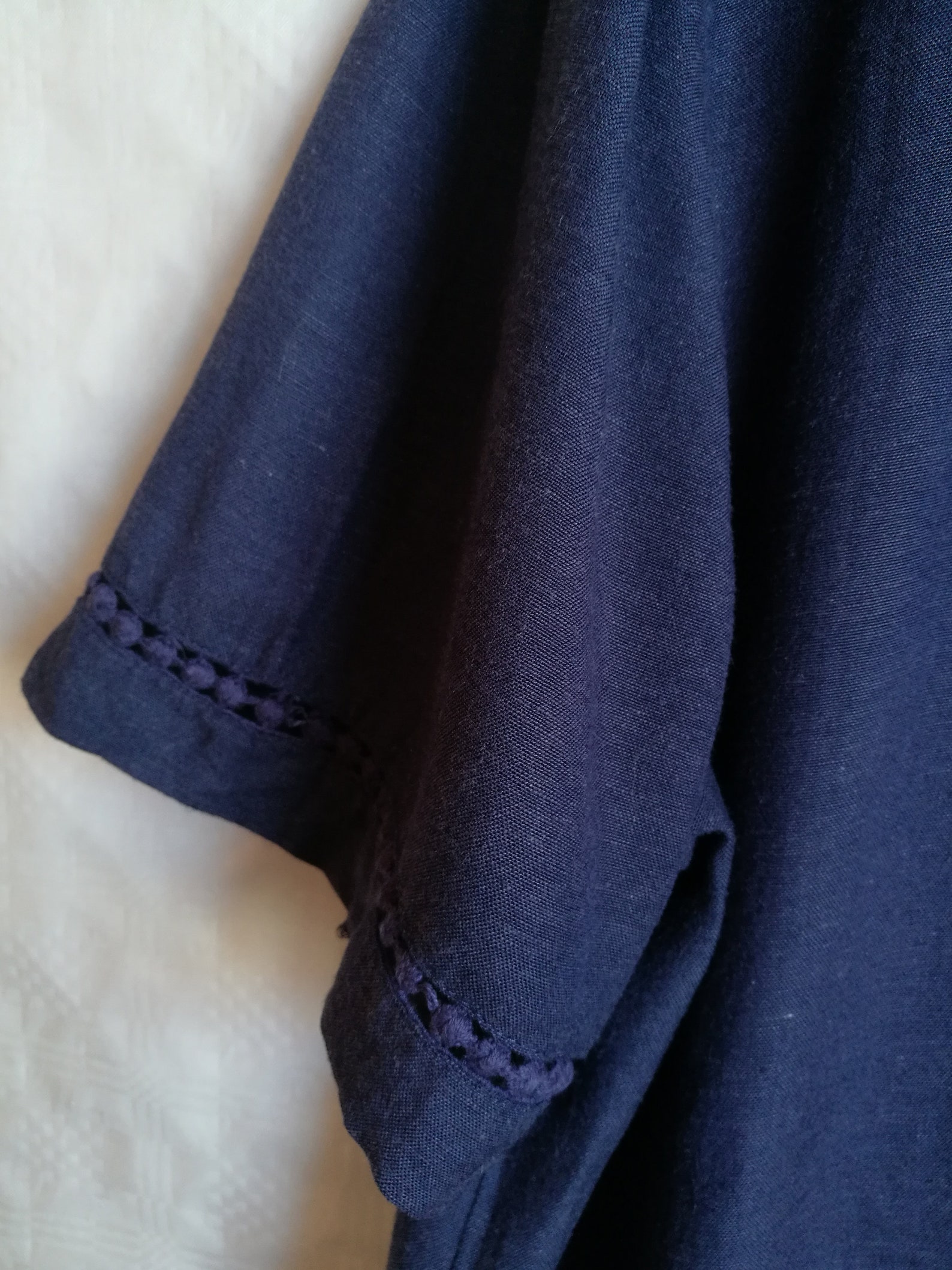 Vintage Womens Tunic/dark Blue Summer Tunic/cotton Linen Viscose ...