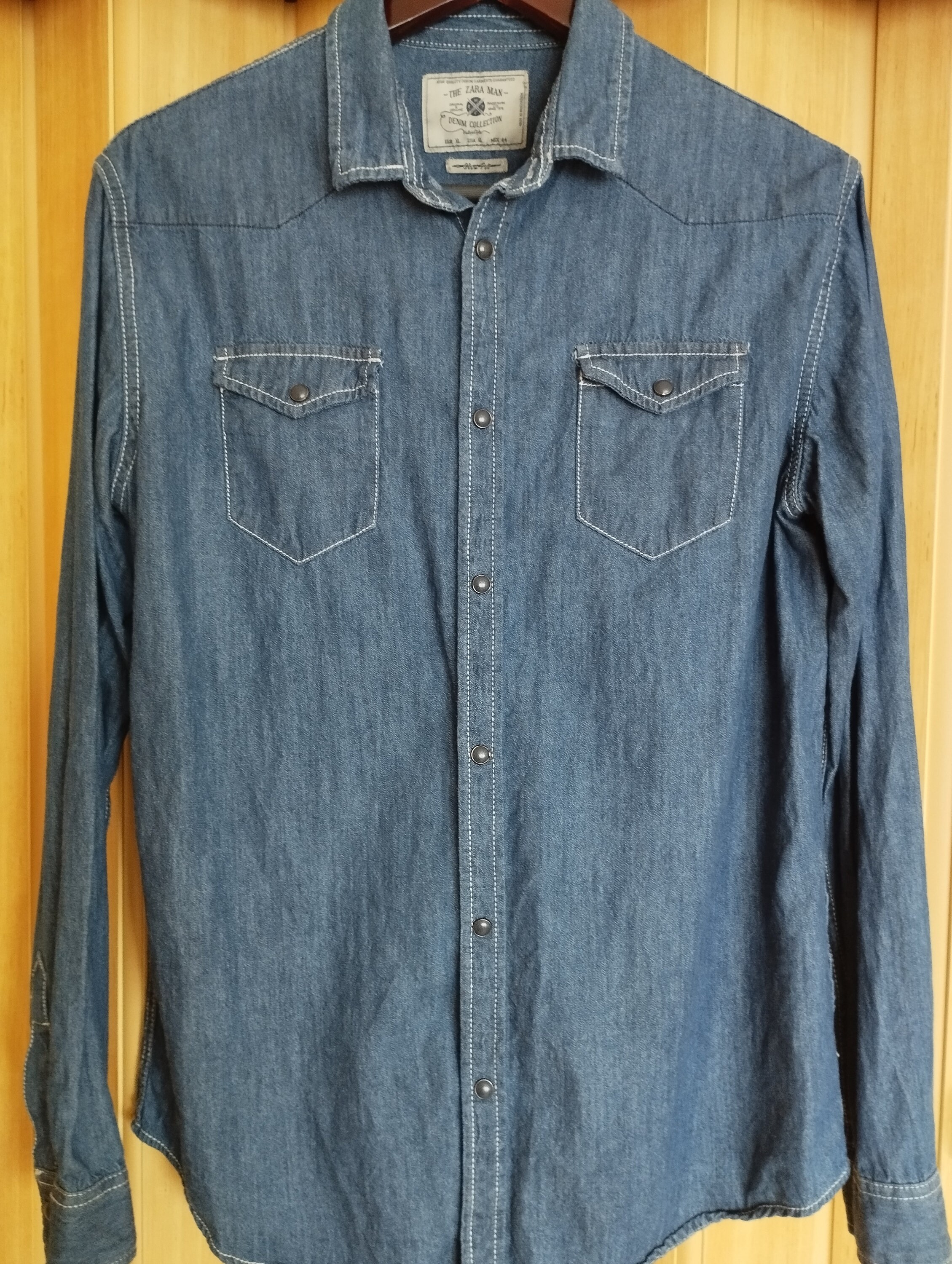 Vintage Mens Denim Shirt/blue Denim Shirt/long Sleeve/pushbuttons ...