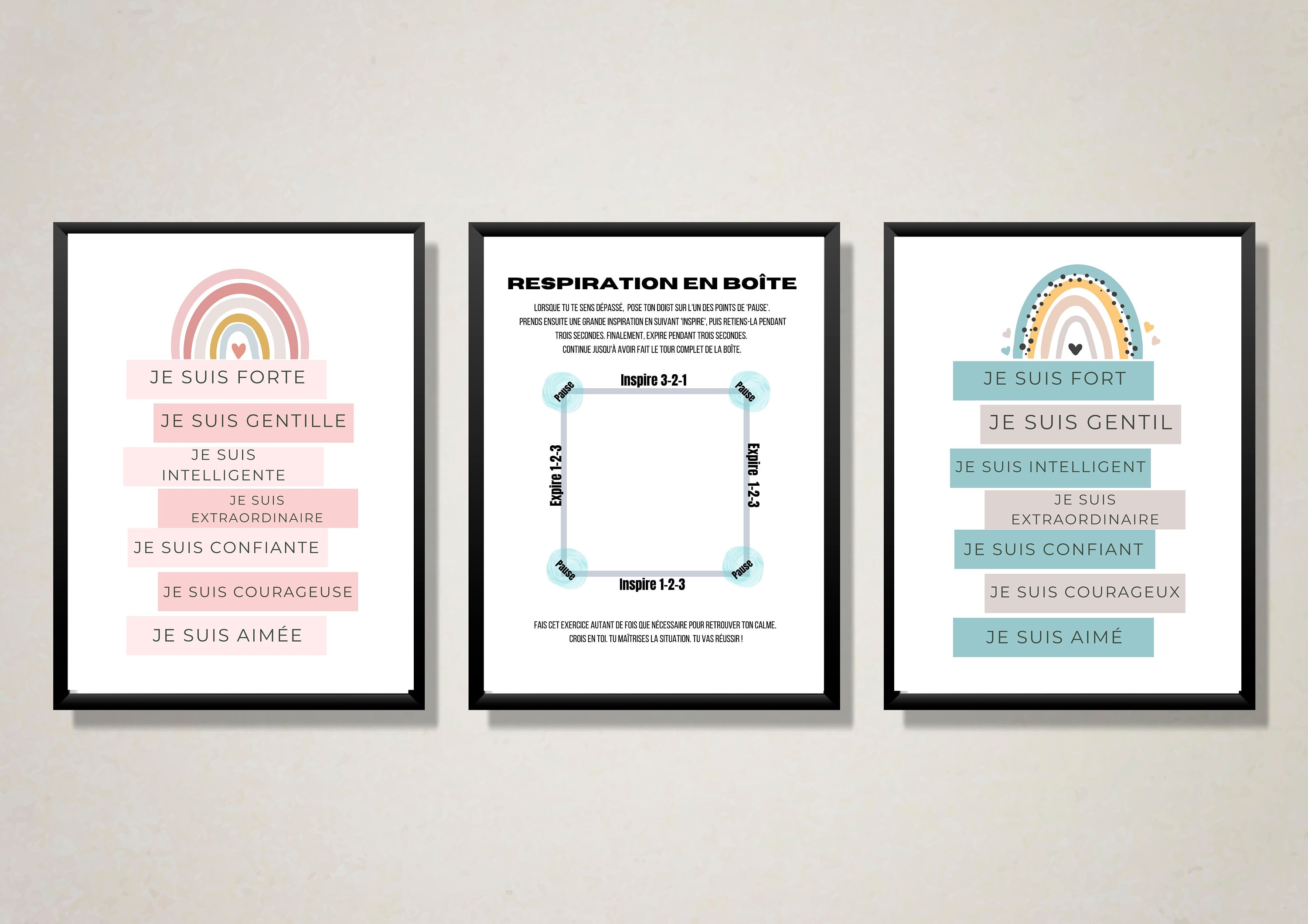 French Calming Corner Relaxation Area 20 Poster Set Montessori Emotions ...