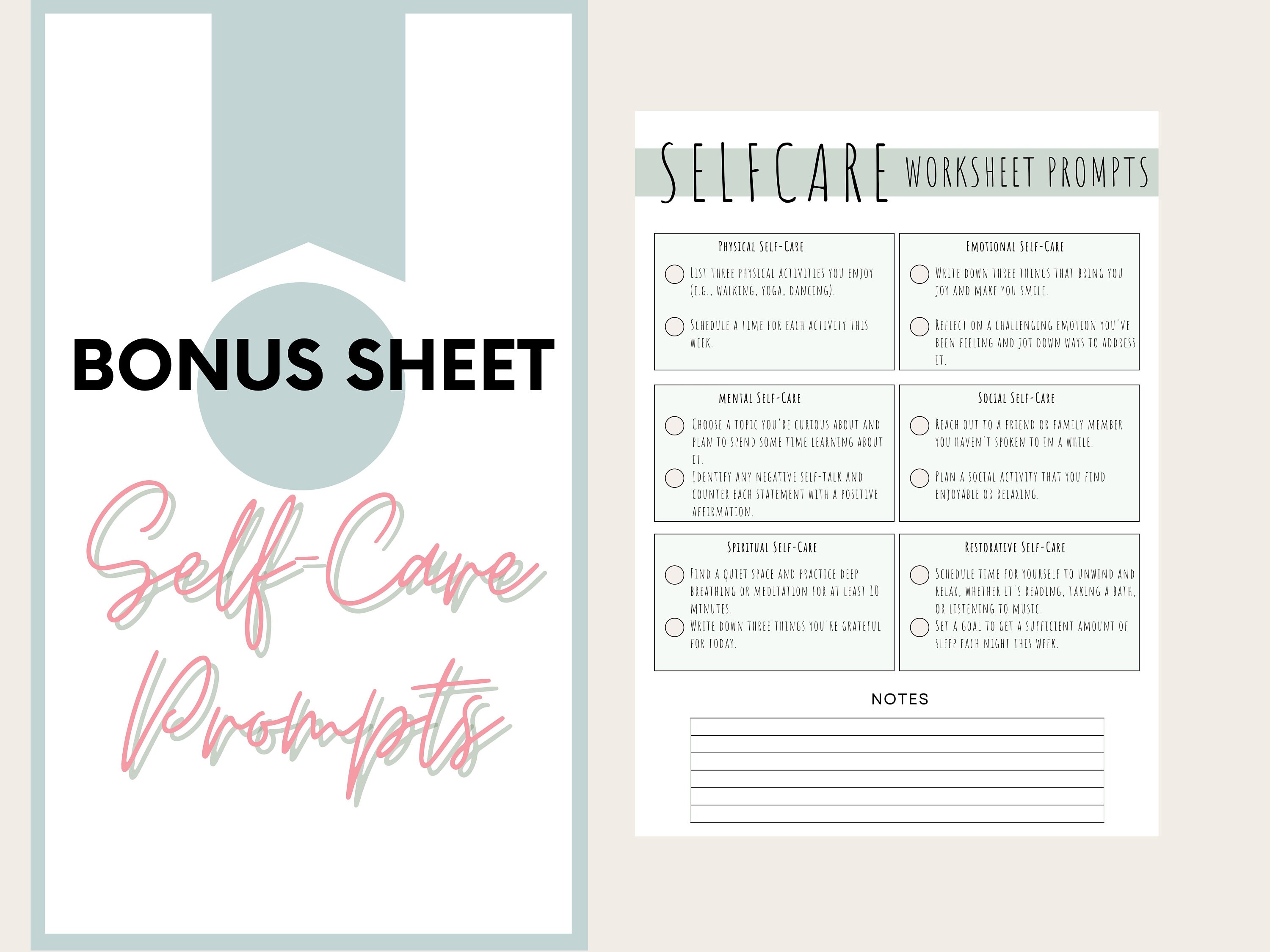 Printable Weekly Self-care Checklist Bundle, Mental Well-being, 12 ...
