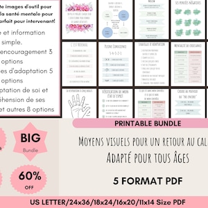 Find Inner Peace French Mental Health Bundle 16 Pages of Anxiety Relief ...