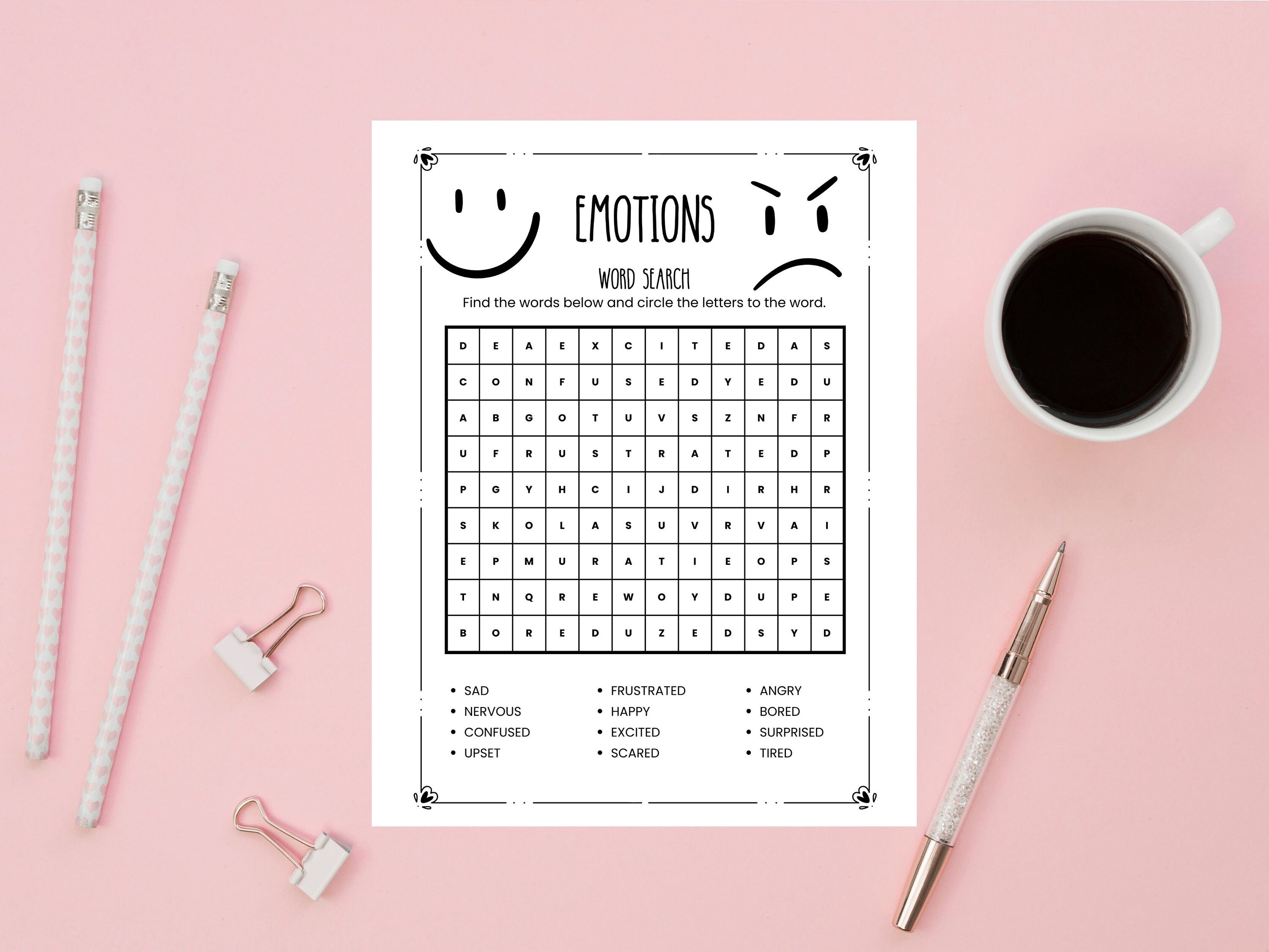 Fun Word Search for Kids Emotions and Feelings Perfect Tool for ...