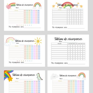 French Reward Charts for Kids Colorful Responsibility Charts Minimalist ...