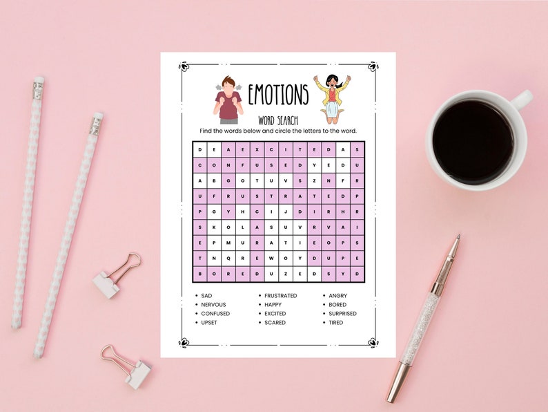 Fun Word Search for Kids Emotions and Feelings Perfect Tool for ...