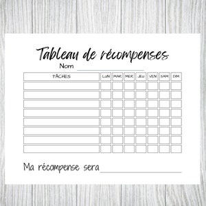 French Reward Charts for Kids Colorful Responsibility Charts Minimalist ...