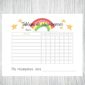 French Reward Charts for Kids Colorful Responsibility Charts Minimalist ...