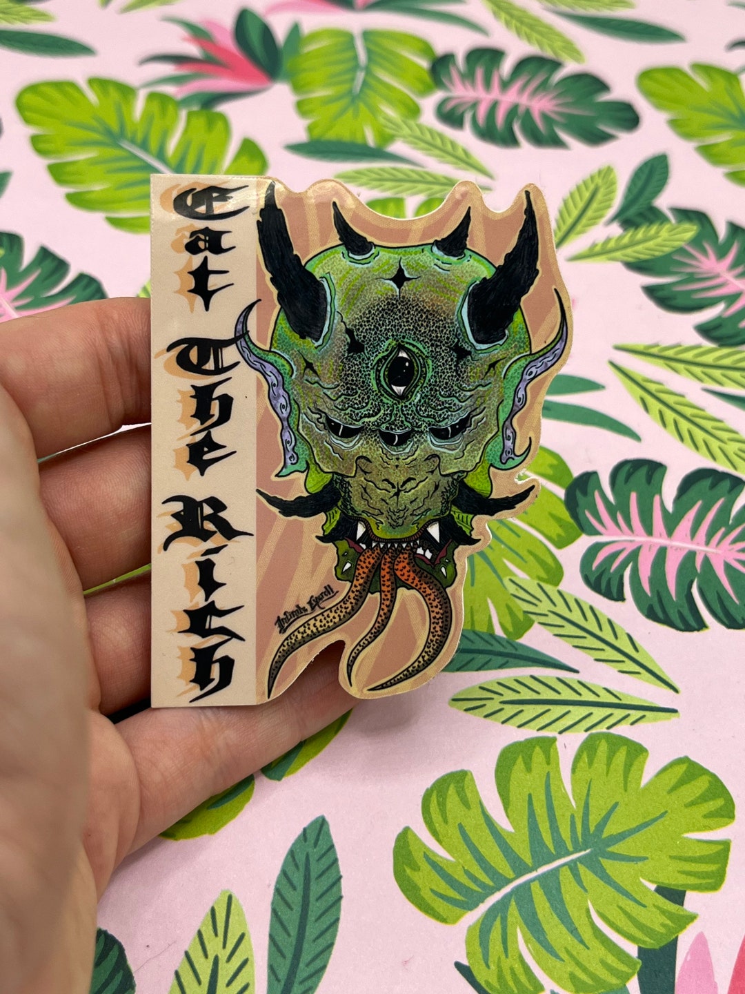 Eat the Rich Demon Sticker - Etsy