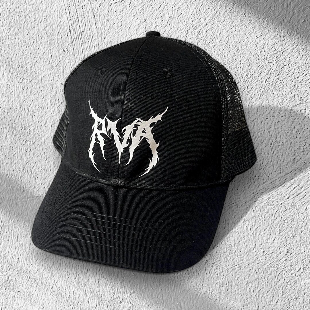 RVA Mesh Back Cap Black Metal Trucker Hat - Etsy