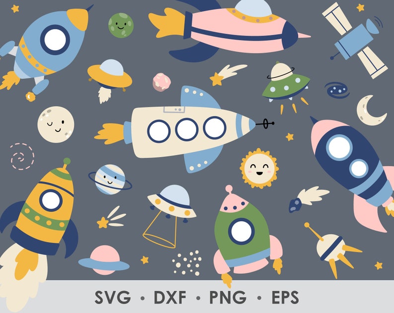 Rocket svg Kids spaceship digital clipart Baby boy svg files | Etsy