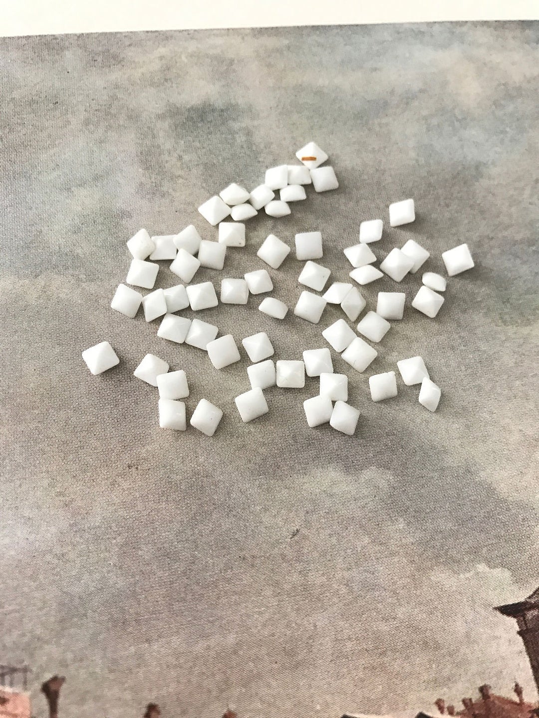 24 Vintage White Glass 4mm X 4mm Square Rhinestones - Etsy