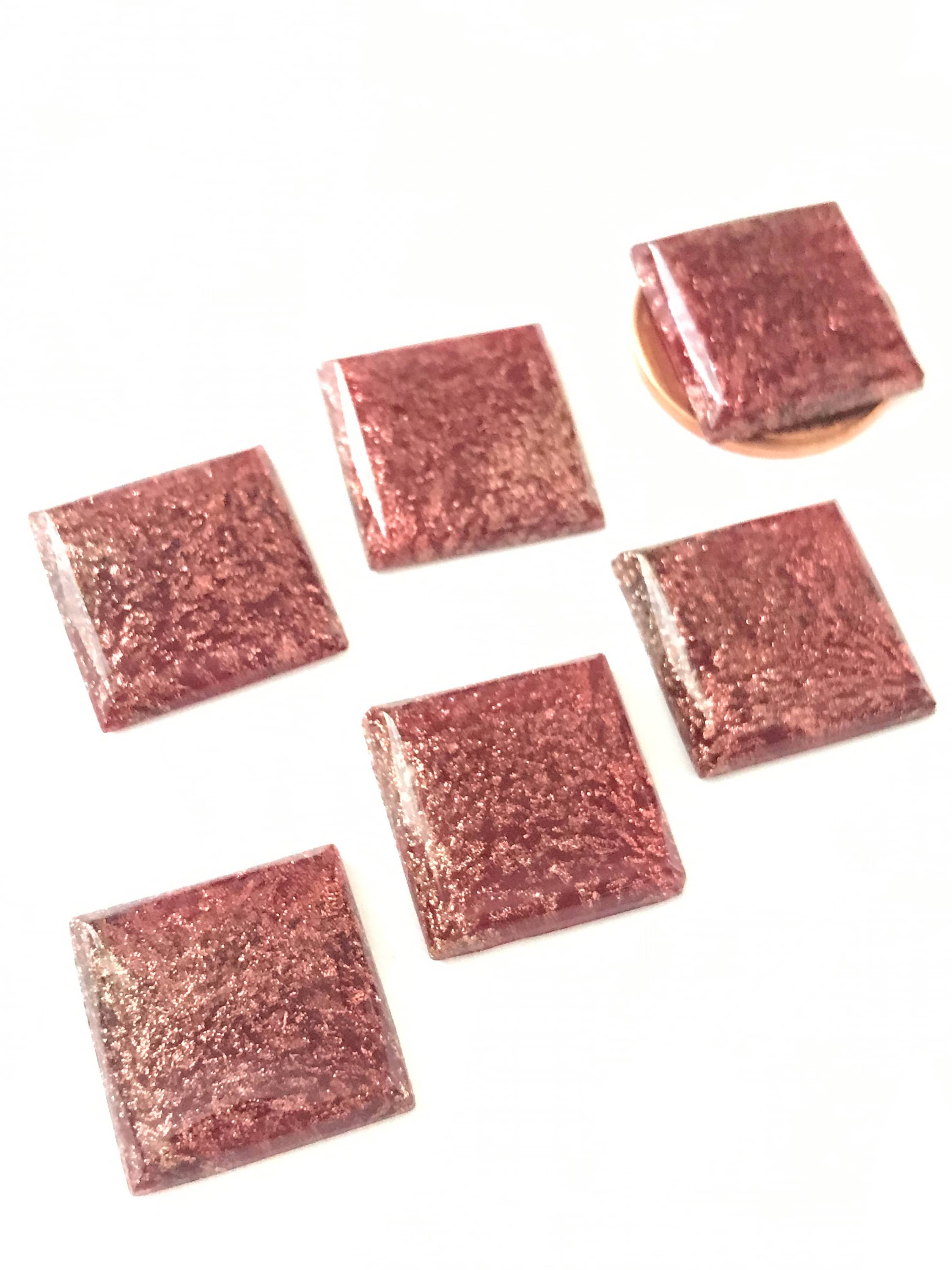 Vintage Rose Gold Sparkling Goldstone Glass Square Stones 16mm - Etsy