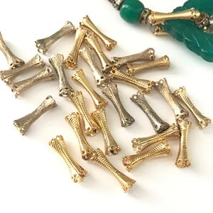 18 Vintage Fluted Metal Beads Tubes - Etsy