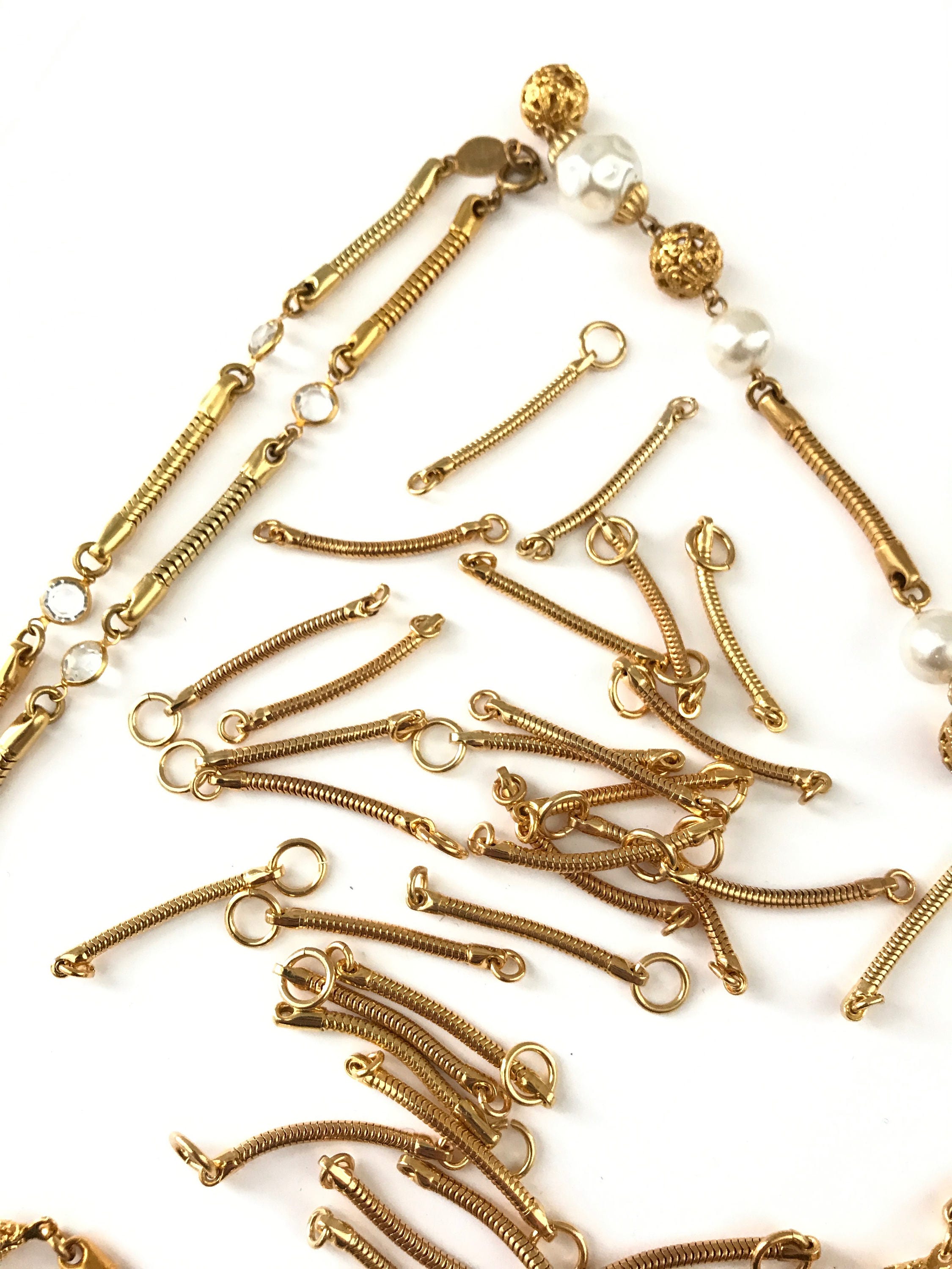 Findings Vintage Snake Chain Pieces Connectors Chain Findings // Chain ...