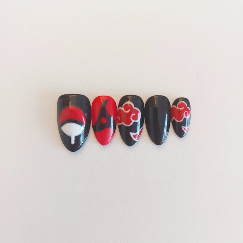 Press on Nails Itachi, Ninja, Cosplay, Halloween, Anime - Etsy