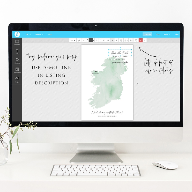 IRISH Wedding Save the Date Template Instant Download Save - Etsy