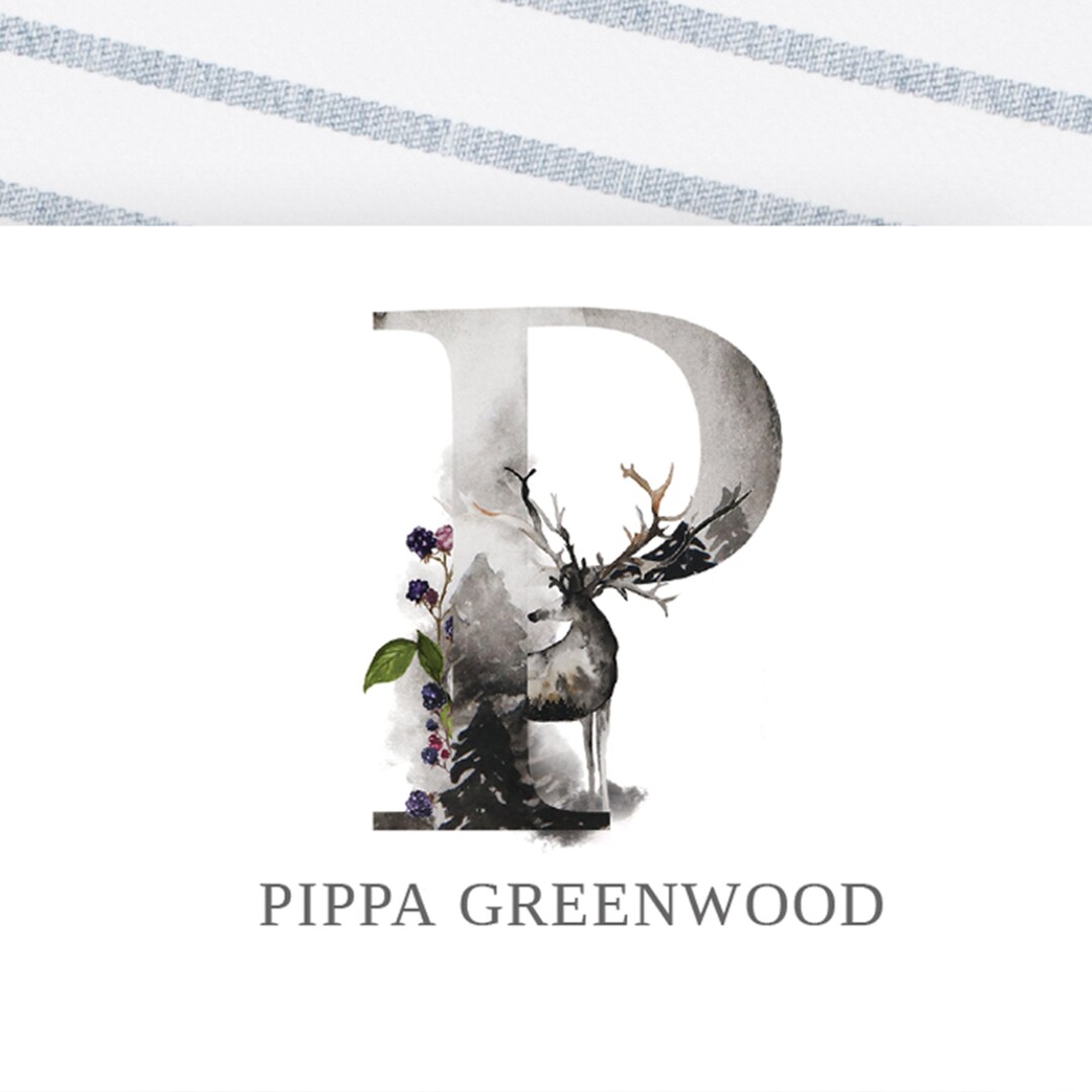 Monogram P Notecards Template Instant Download Printable - Etsy