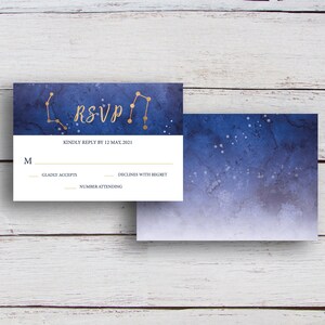 ARIES & GEMINI Wedding Invitation Template Set, Zodiac Wedding ...