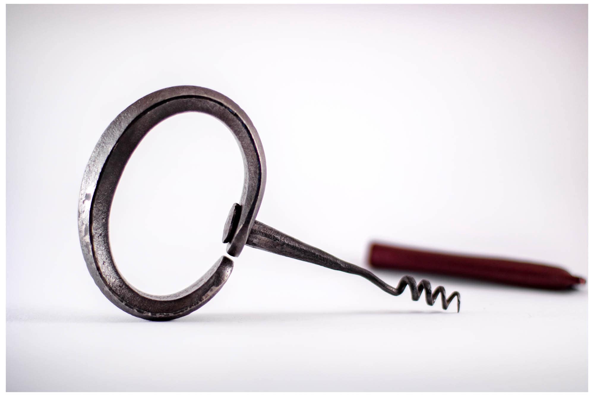 Hand Forged Corkscrew With Leather Sheath. Blacksmith Made - Etsy