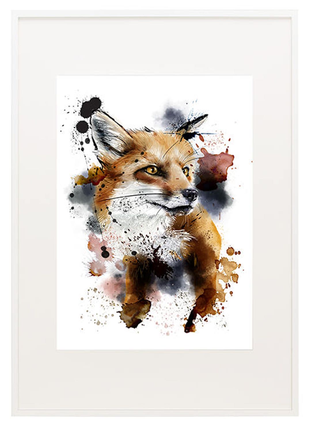 White Framed Limited Edition Print Country Fox by Trixie - Etsy