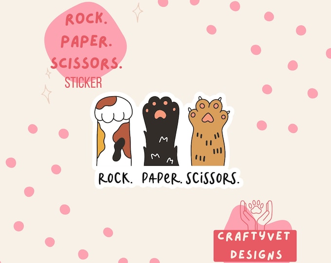 Rock Paper Scissors Sticker, Vet Tech, Vet Med, Veterinary ...