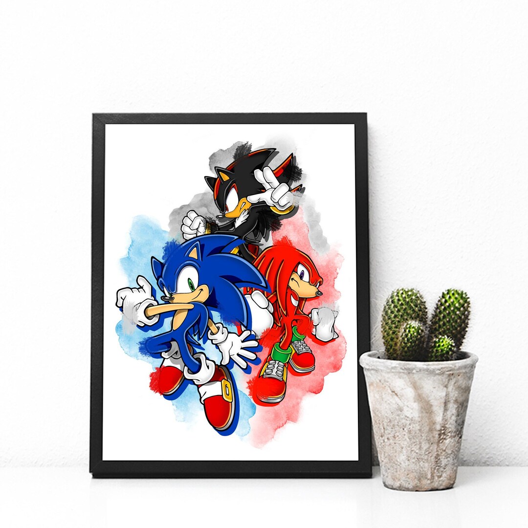 Sonic the Hedgehog Knuckles Shadow Tails Robotnik Watercolor - Etsy ...