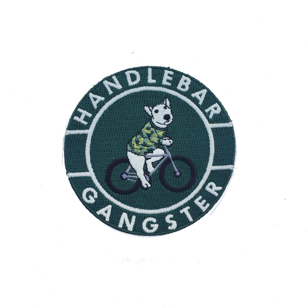 Handlebar Gangster Bicycling Bull Terrier Embroidered Patch - Etsy