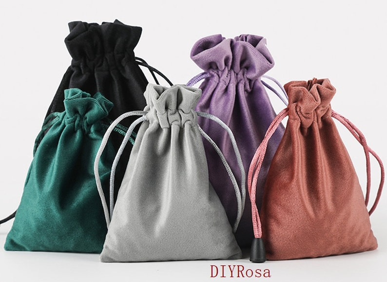 Custom Soft Velvet Drawstring Bags - Jewelry Flannel Pouch Gift Package ...