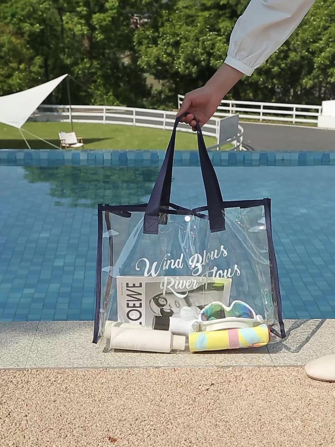 Custom Waterproof Transparent Swim Bag – Large PVC Beach Tote With ...