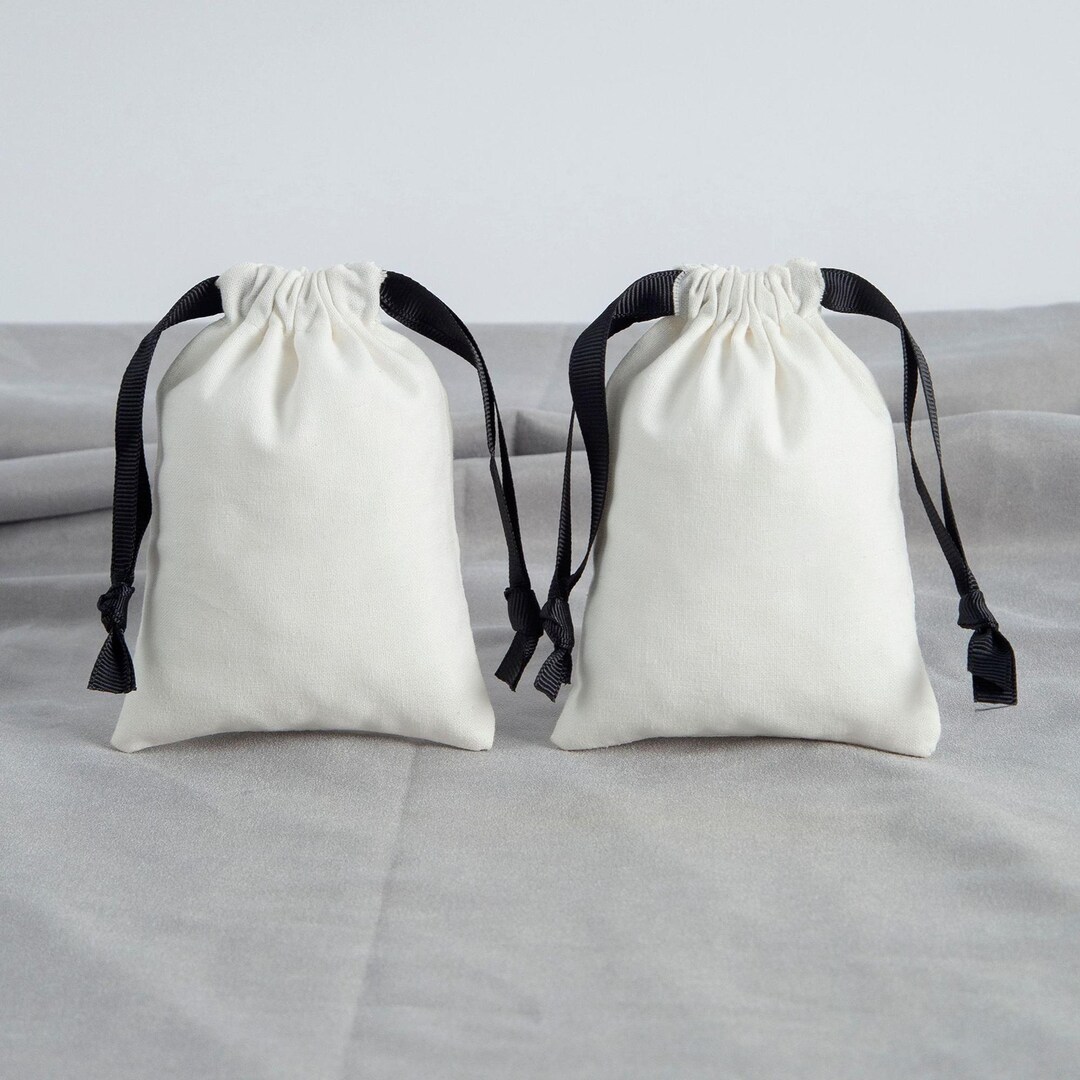 100 PCS Custom Natural Organic Cotton Muslin Drawstring Bags for ...