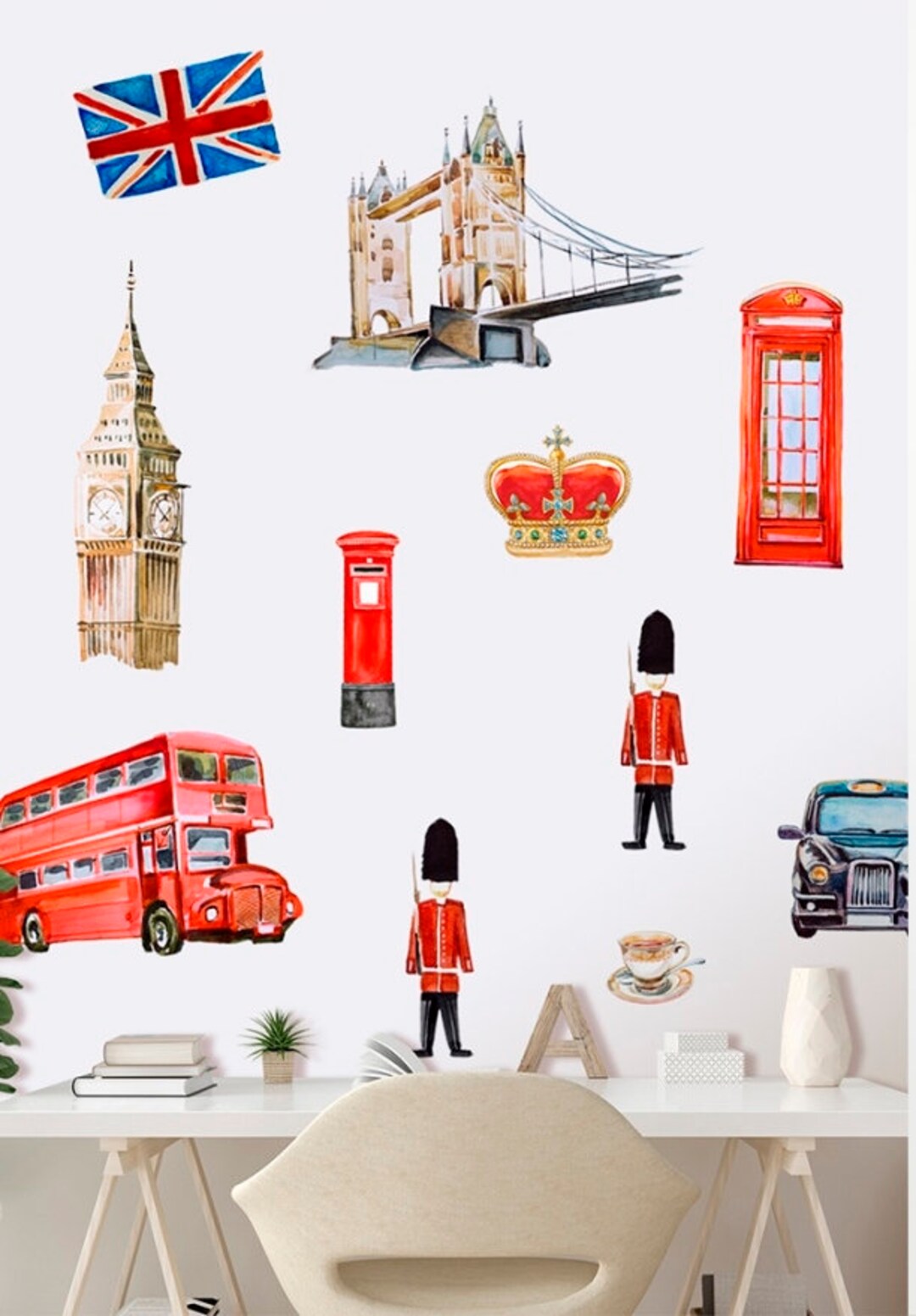 London Big Ben Wall Decal for Nursery London Bridge - Etsy UK