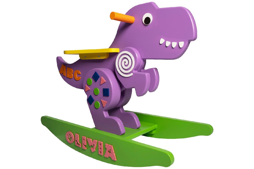 Handmade Wooden Dinosaur Rocker With Personalised Name | Designed for ...