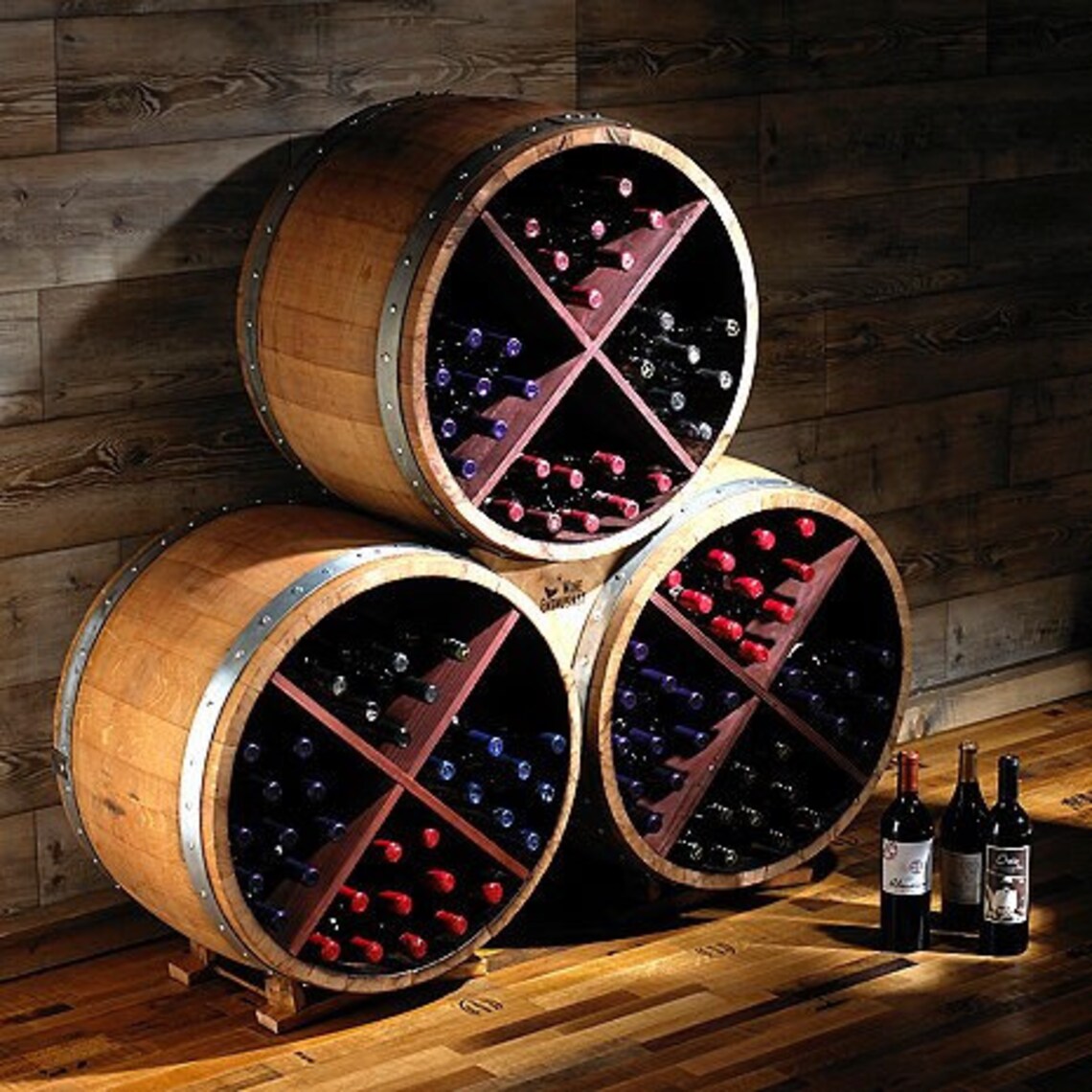 Wine Barrel Bottle Storage Rack | Etsy