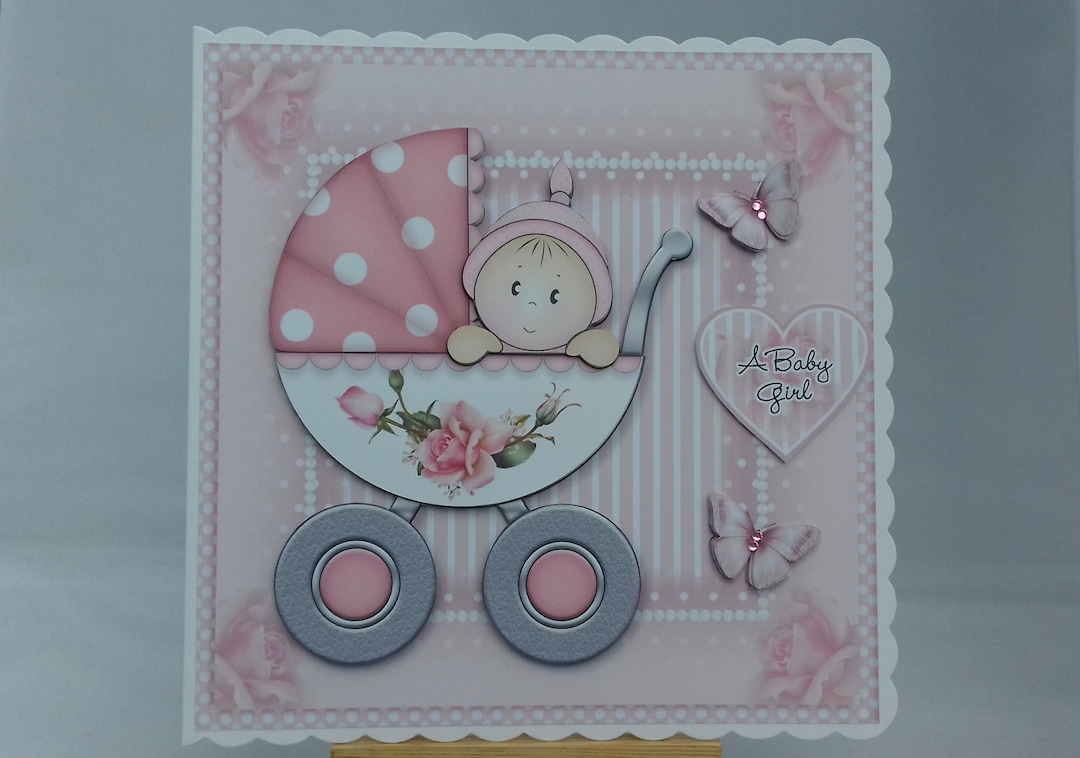 Baby Girl Card Birth Card Baby Girl Card for Baby Girl It's a Girl New ...