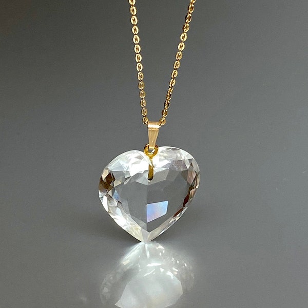 Crystal Heart Necklace - Etsy