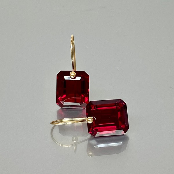 Red Ruby Earrings - Etsy