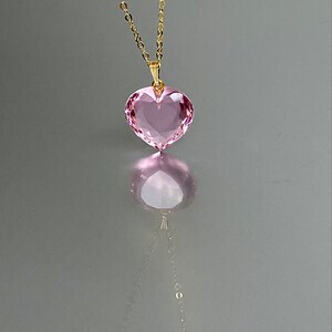 Pink Topaz Heart Necklace, 14K Gold Filled Pendant | October Birthstone ...