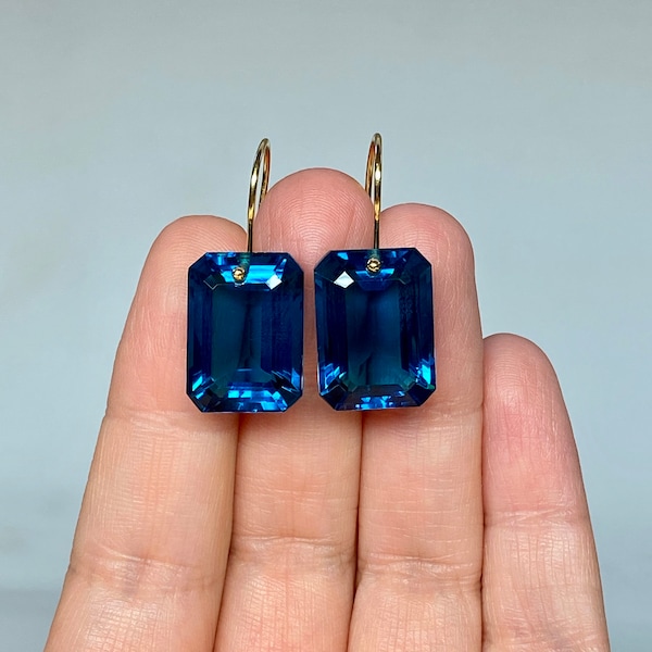 Blue Topaz Earrings - Etsy