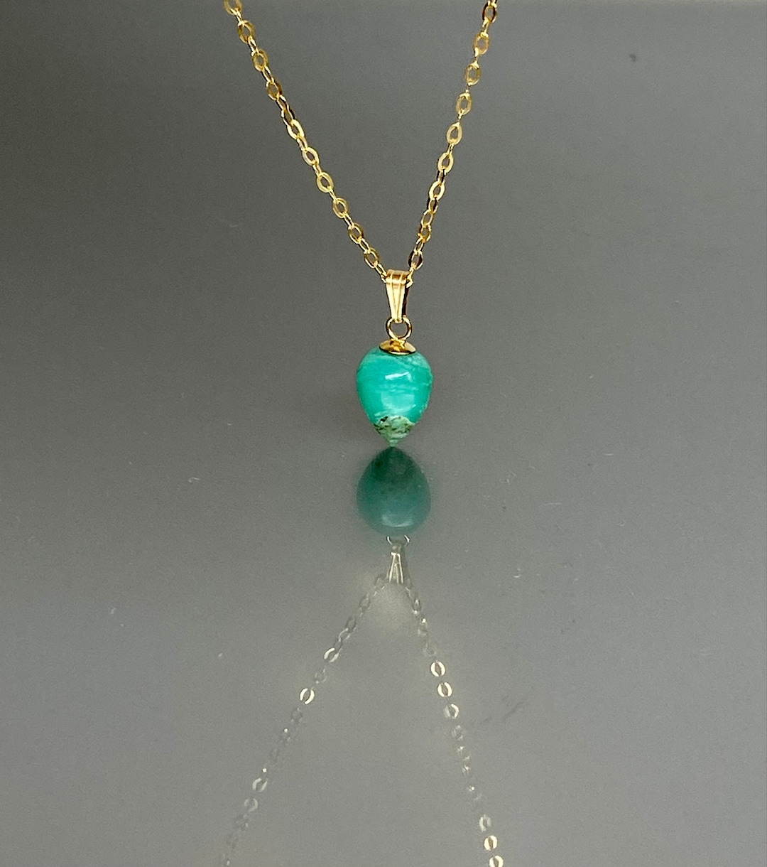 14K Gold Natural Peruvian Opal Pendant Necklace-one OF-A-KIND: Green ...