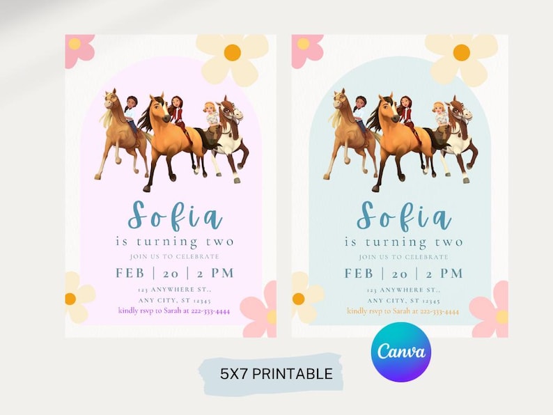 Spirit Riding Free Birthday Invitation | Editable Horse Girl Party ...