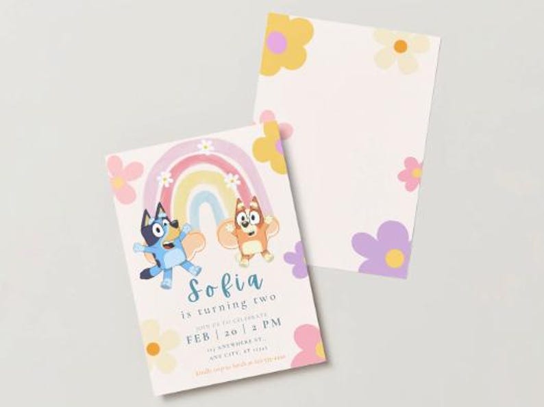 Bluey Birthday Invitation | Digital Template | Bluey Party Invite for ...