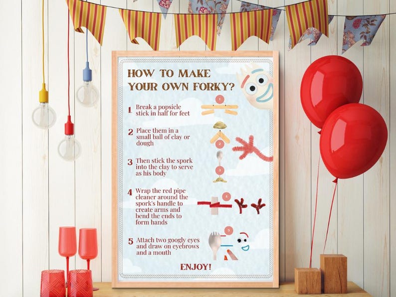 DIY Forky Instructions | Make Your Own Forky Sign | Toy Story Birthday ...