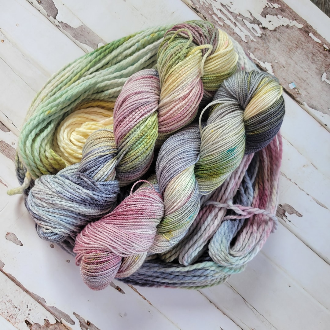 Hand Dyed Yarn: Dried Flowers, Soft Autumn Colors - Etsy