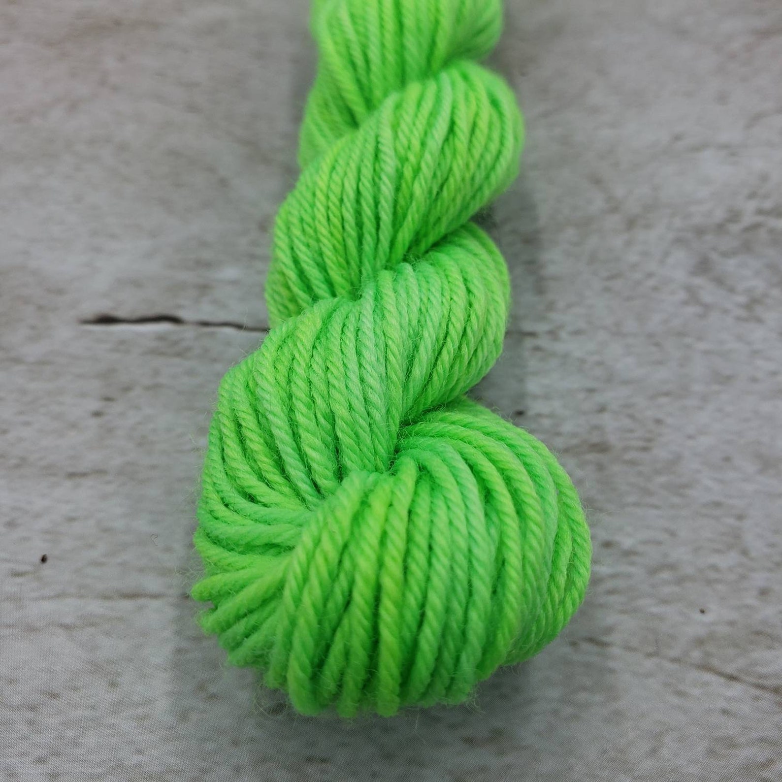 Hand Dyed Yarn in Neon Green | Etsy