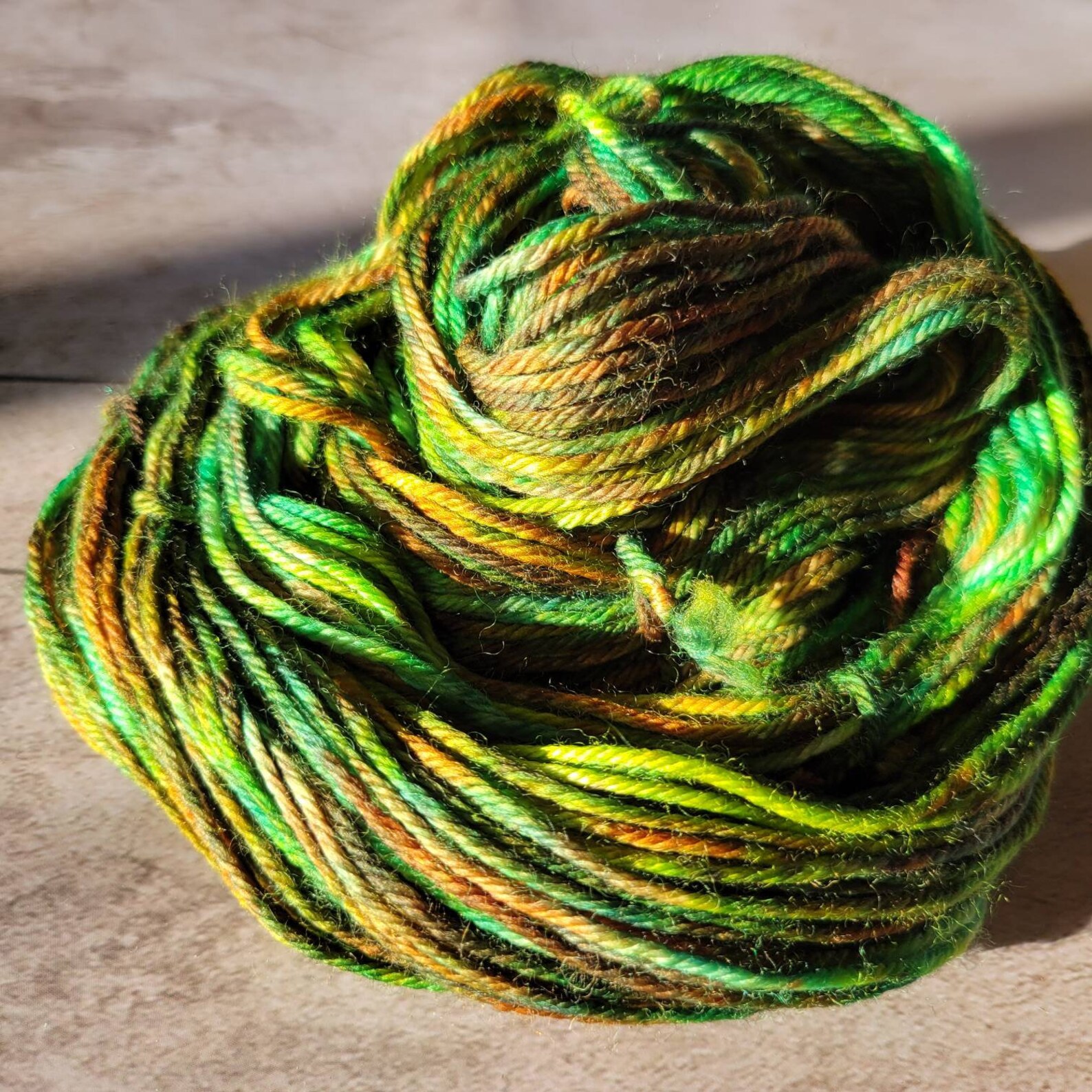 Hand Painted Yarn in Redwood Forest Colorway: Variegate Green | Etsy